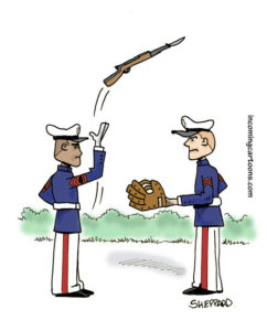 1018. Drill Team | INCOMING Military Cartoons